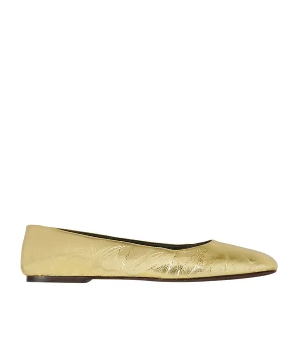 THE ROW Metallic-effect Ballet Flats - Gold