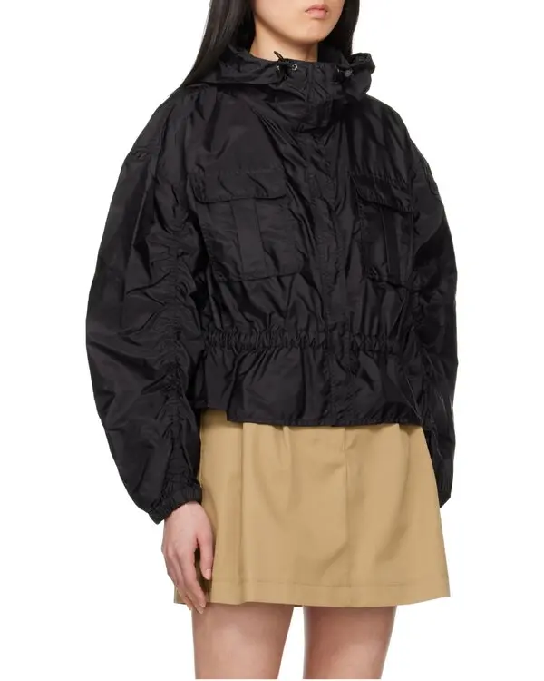 Moncler Curton Hooded Peplum Jacket - Black