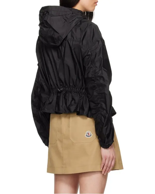 Moncler Curton Hooded Peplum Jacket - Black
