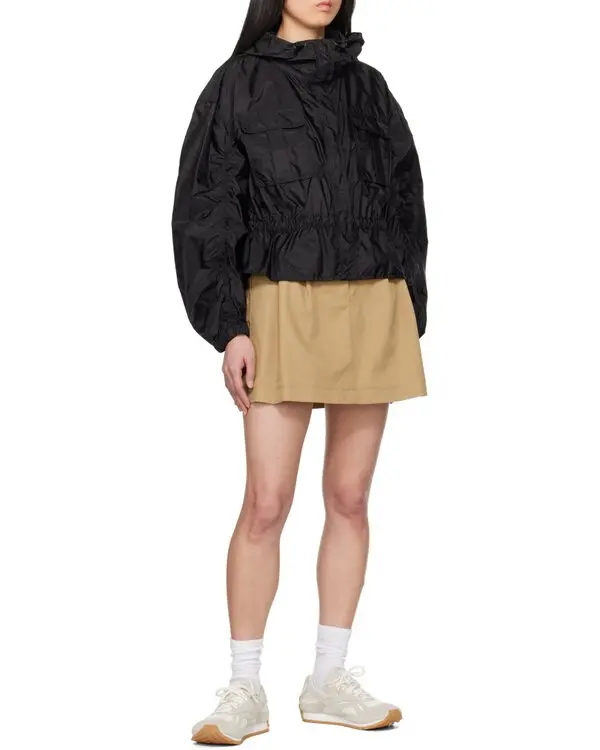 Moncler Curton Hooded Peplum Jacket - Black
