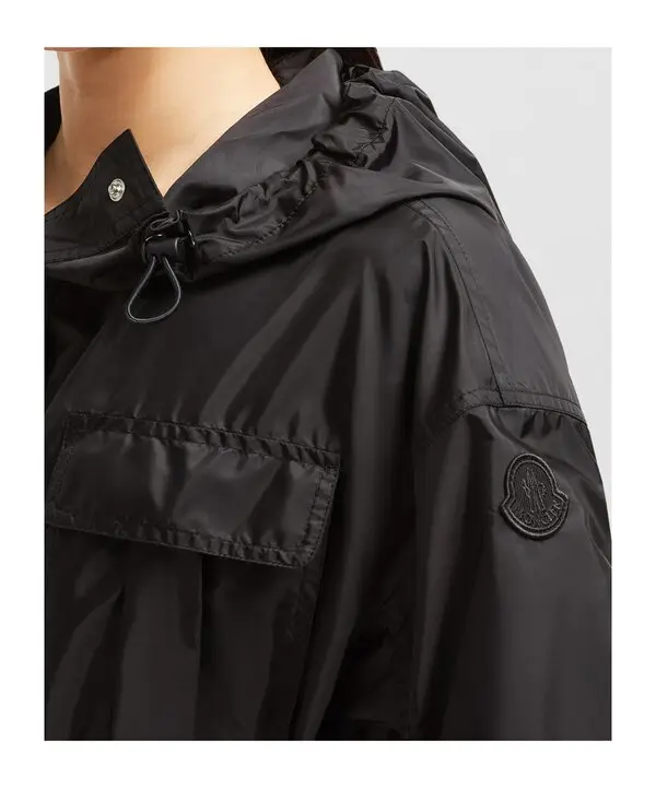 Moncler Curton Hooded Peplum Jacket - Black