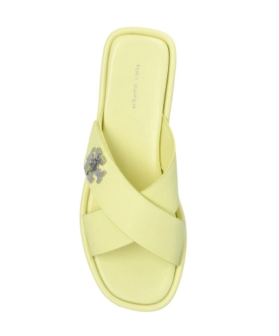 Tory Burch Leather Slides - Yellow