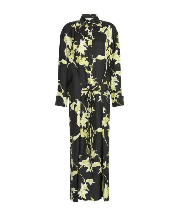 Sportmax Floral Print Long Sleeve Maxi Dress