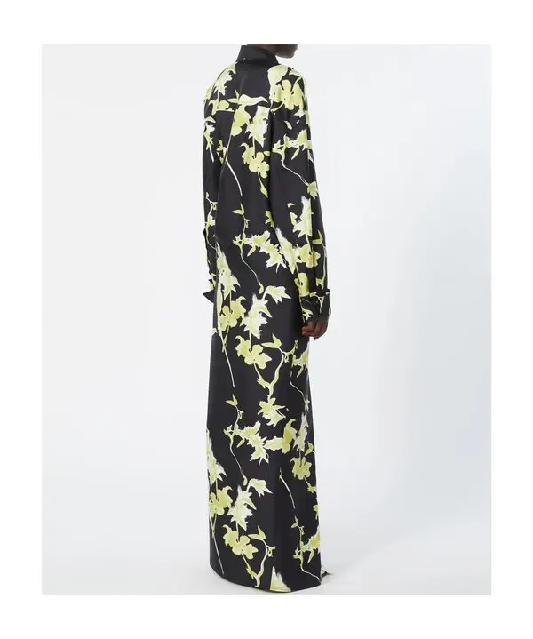 Sportmax Floral Print Long Sleeve Maxi Dress
