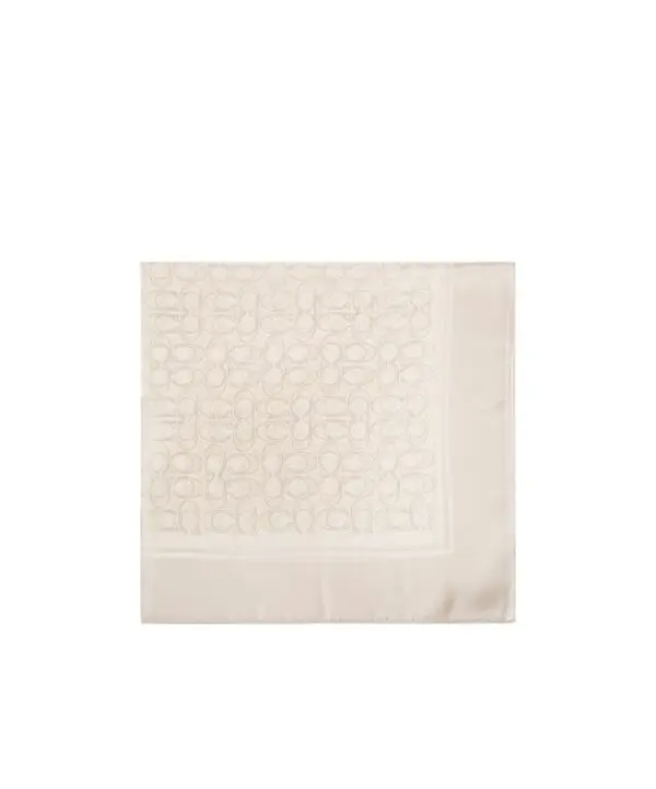 COACH Printed Silk Scarf - White