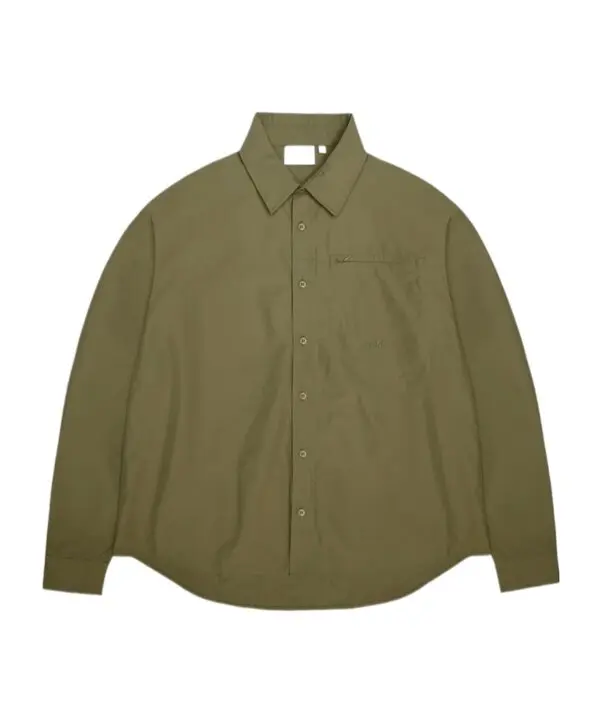 Rains Light Woven Long Sleeve Shirt - Moss