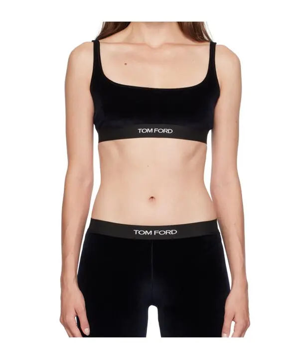 TOM FORD Stretch Lustrous Velour Signature Bralette