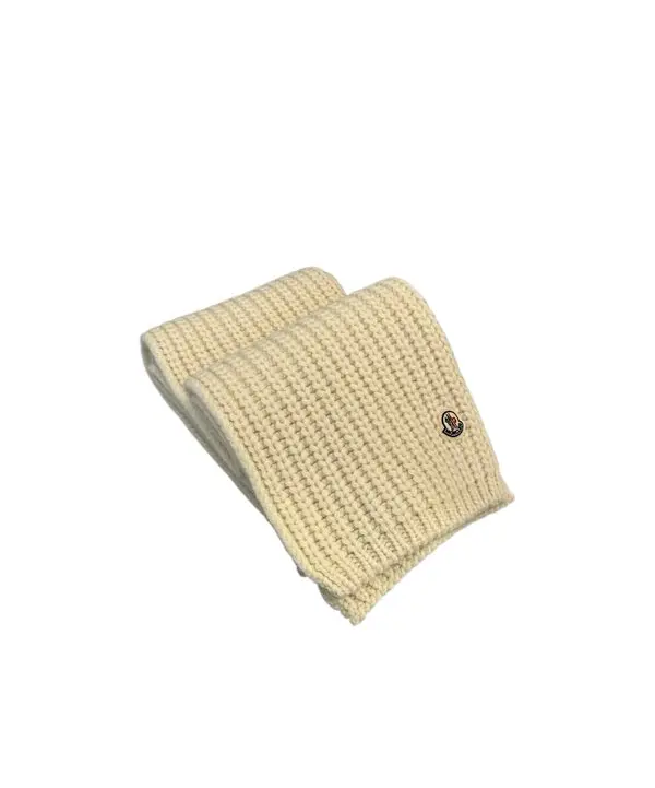 Moncler Logo Patch Knitted Scarf