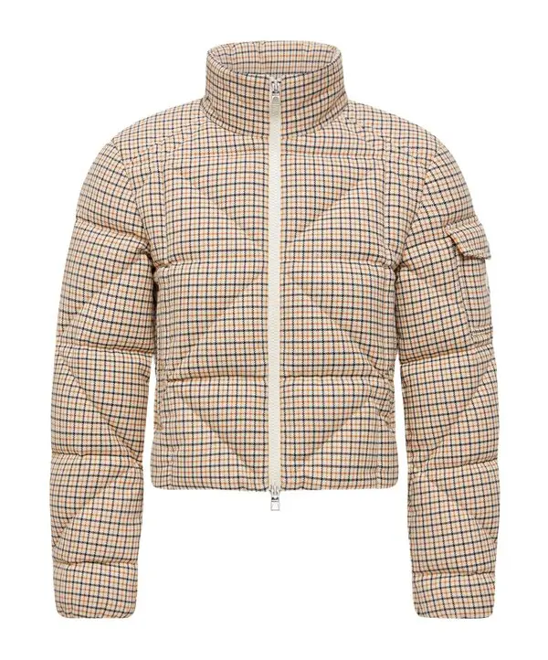 Moncler Keros Quilted Short Down Jacket - Nude