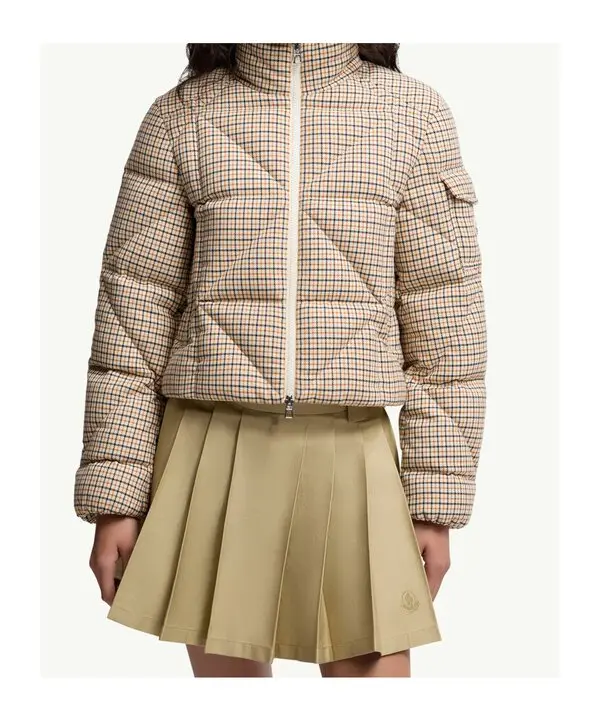 Moncler Keros Quilted Short Down Jacket - Nude