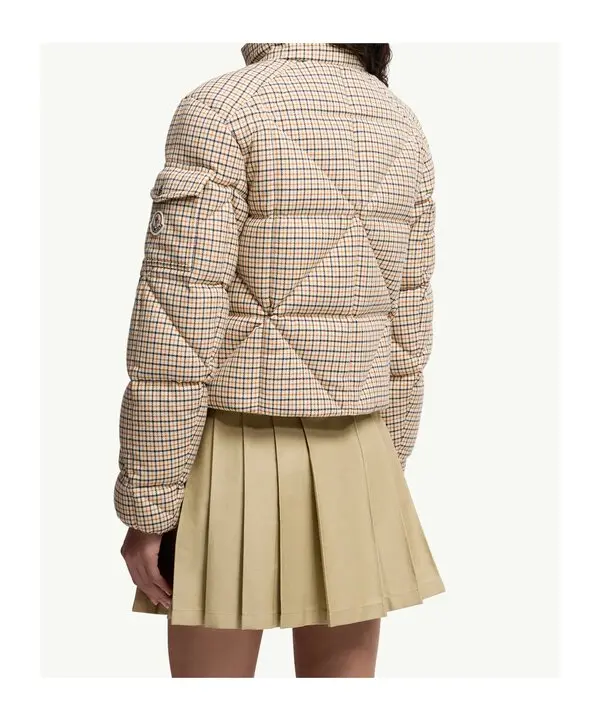 Moncler Keros Quilted Short Down Jacket - Nude