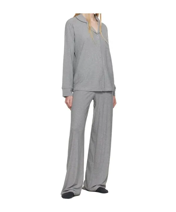 SKIMS Long Sleeve Button Pajama Set - Gray
