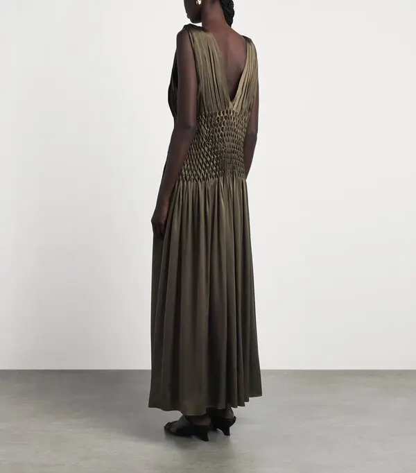 Khaite Silk Nola Midi Dress