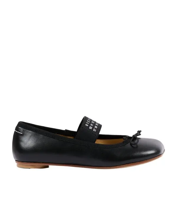 MAISON MARGIELA Logo Ballet Flats - Black