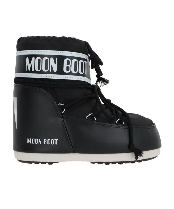 Moon Boot Icon Logo Printed Lace Up Boots - Black