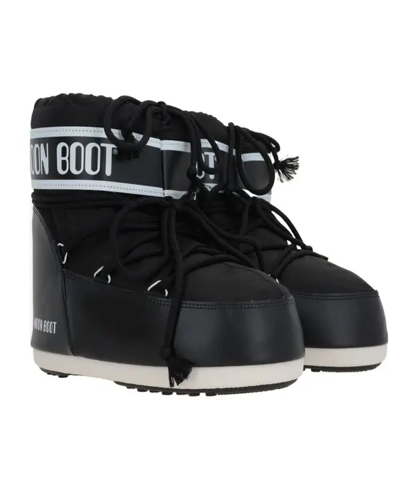 Moon Boot Icon Logo Printed Lace Up Boots - Black