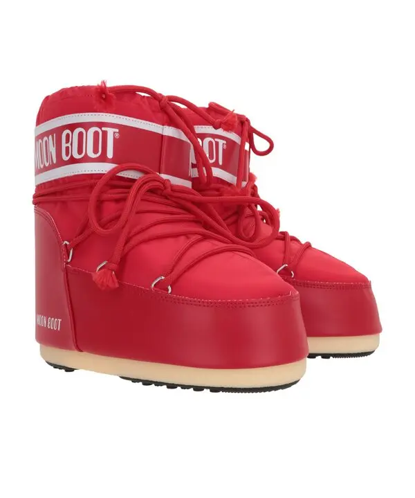 Moon Boot Logo Lace-up Snow Boots - Red