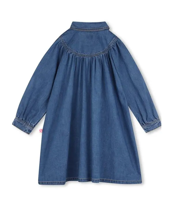 BILLIEBLUSH Embellished Gathered Denim Dress