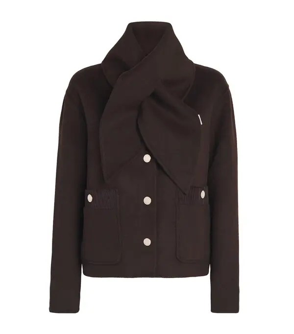 Claudie Pierlot Wool-blend Scarf Jacket - Brown