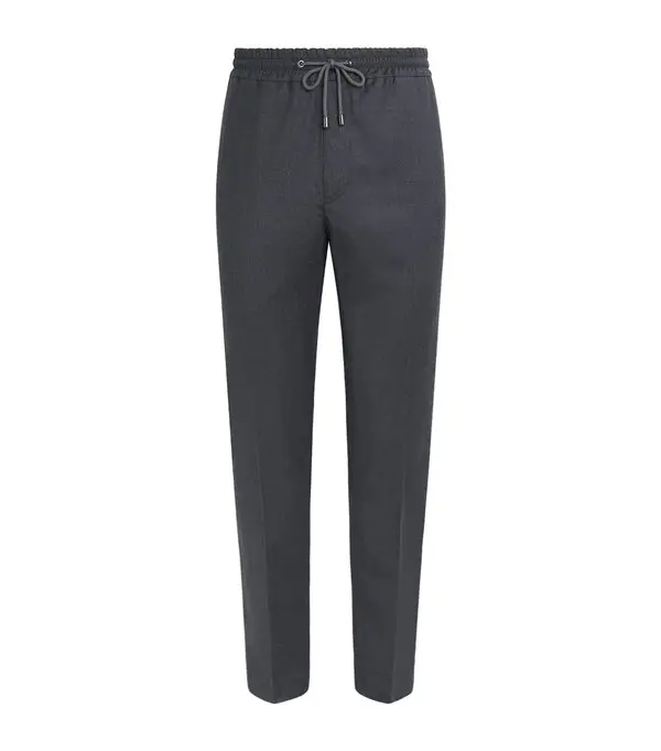 Pal Zileri Stretch-virgin Wool Drawstring Trousers