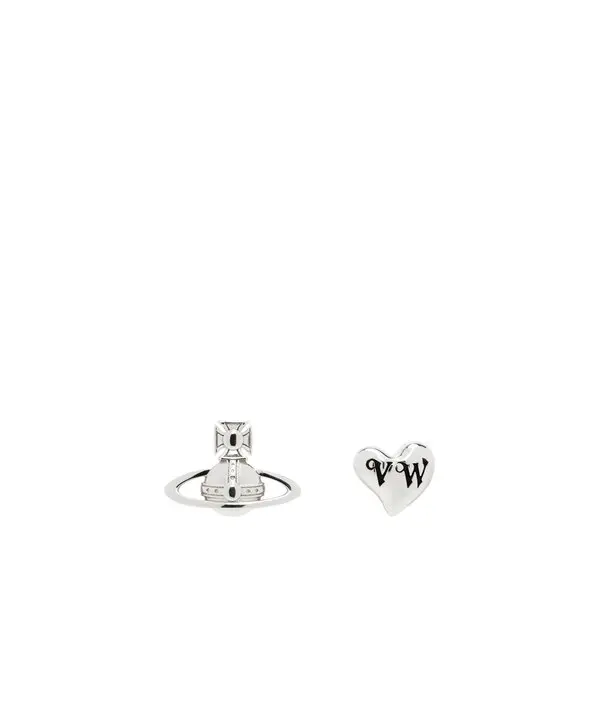 VIVIENNE WESTWOOD Orb Plaque Earrings - Platinum/black