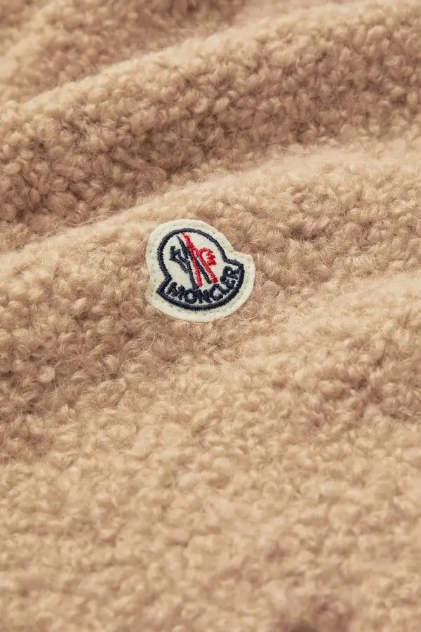 Moncler Logo Patch Brushed Fringed Scarf
