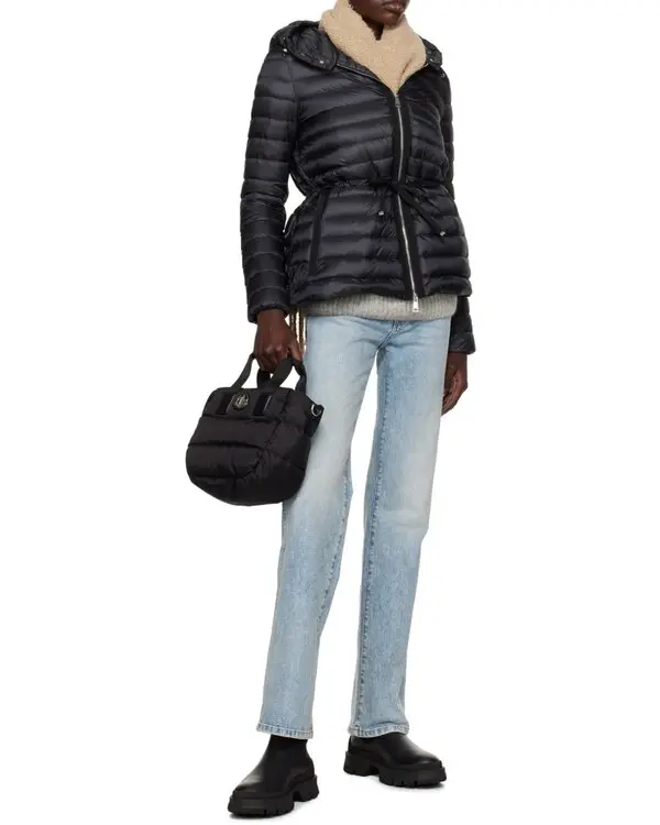 Moncler Logo Patch Brushed Fringed Scarf
