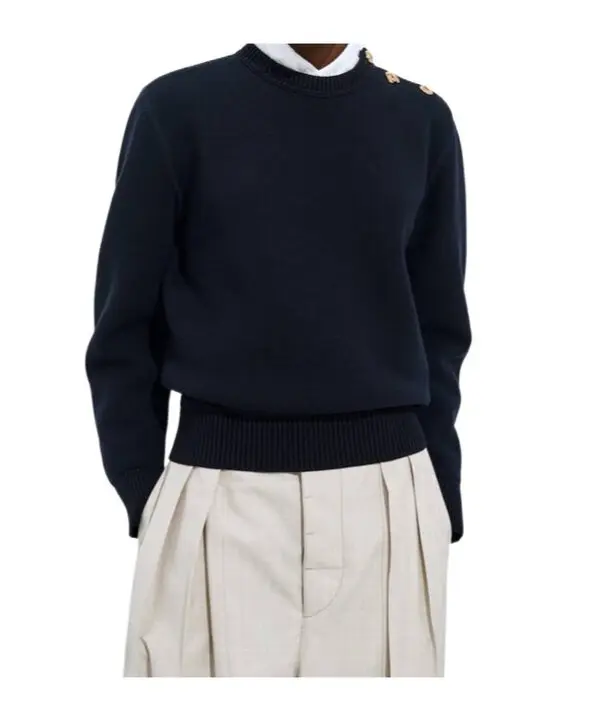 Bottega Veneta Wool And Cotton Sweater - Midnight Blue