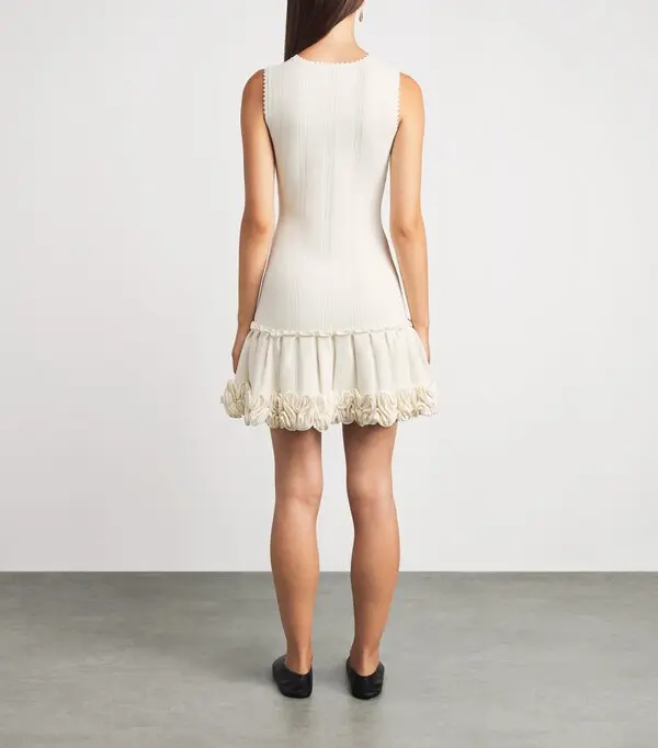 Sandro Knitted Floral-detail Mini Dress