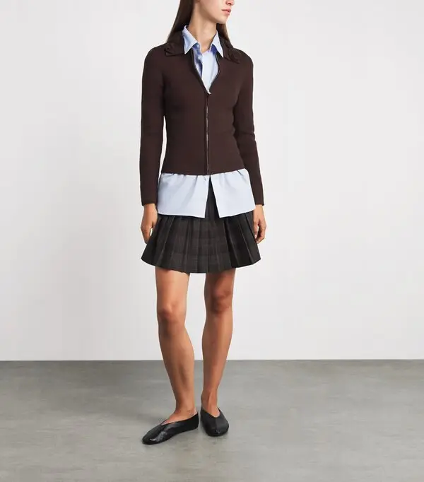 Sandro Floral-collar Zip-up Cardigan