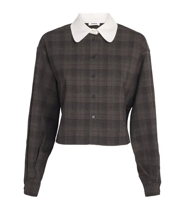 Sandro Check Contrast-collar Shirt