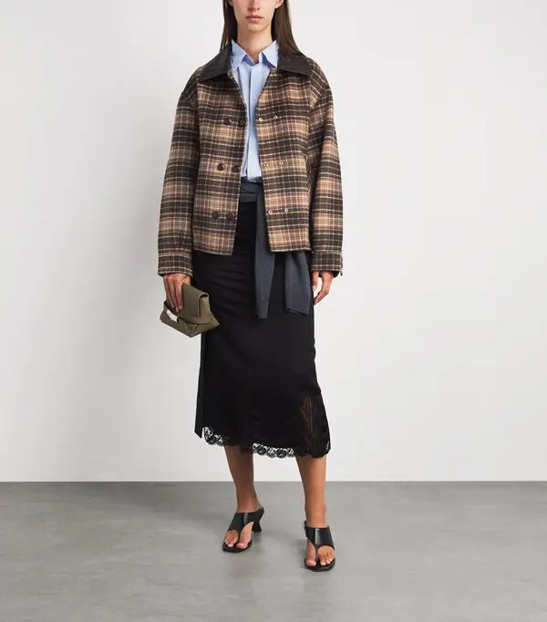 Sandro Wool-blend Oversized Check Coat