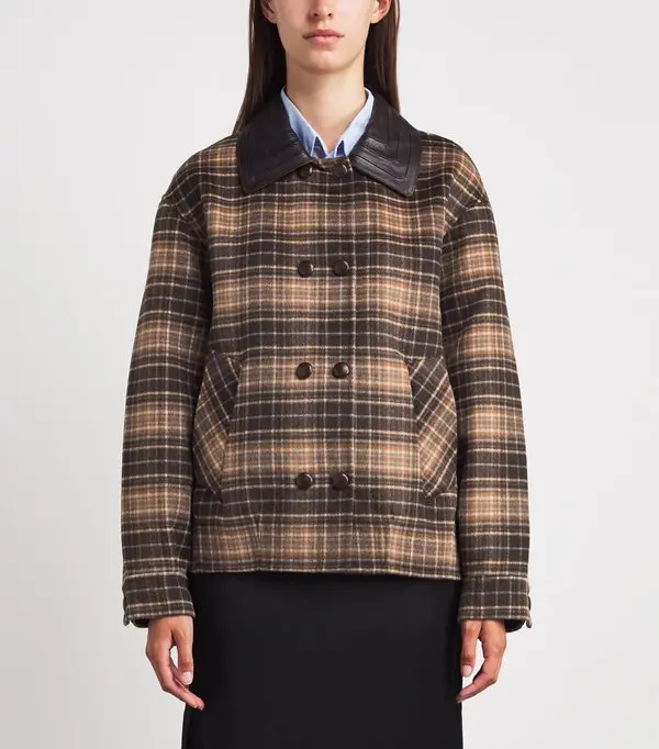Sandro Wool-blend Oversized Check Coat