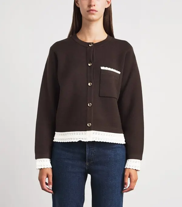 Sandro Lace-detail Cardigan