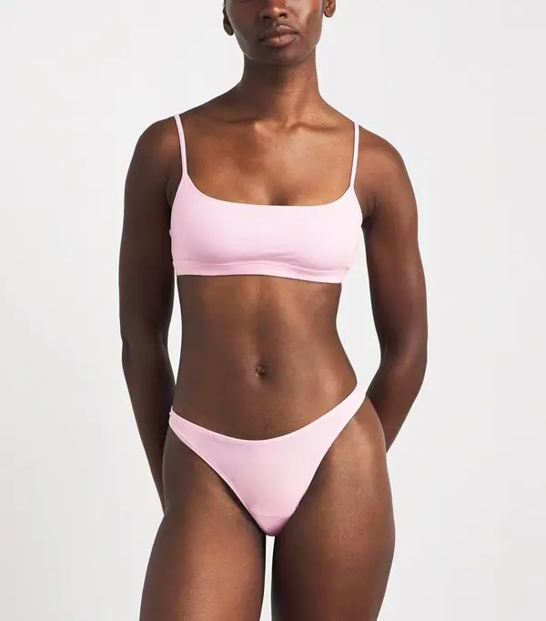 SKIMS Stretch-cotton Everyday Scoop Bralette - Pink