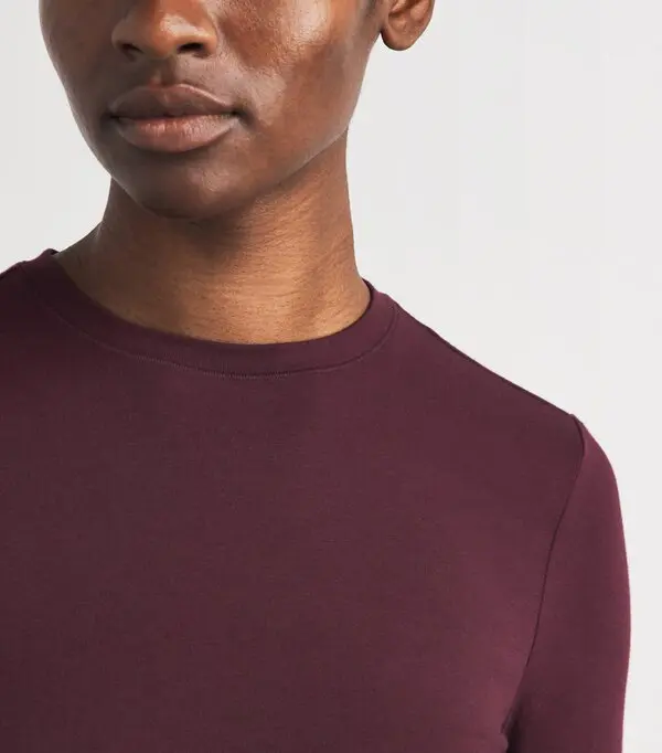 SKIMS Cotton Jersey Long-sleeve T-shirt - Burgundy
