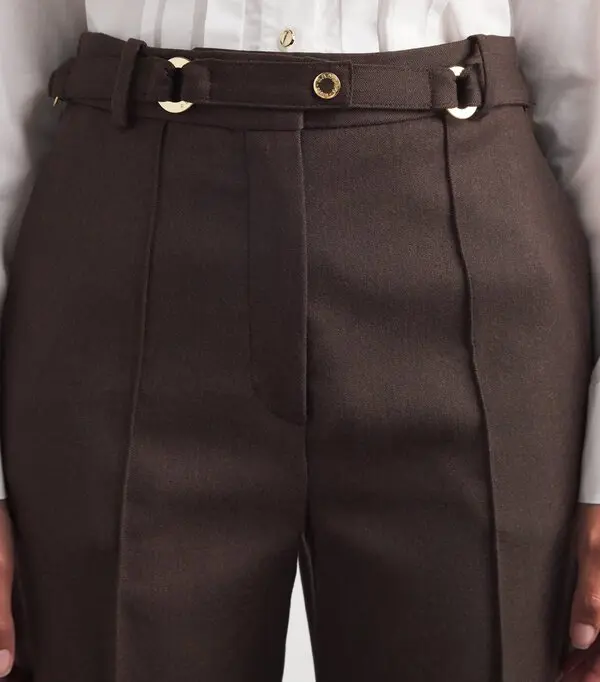 Sandro Wool-blend Ring-detail Trousers