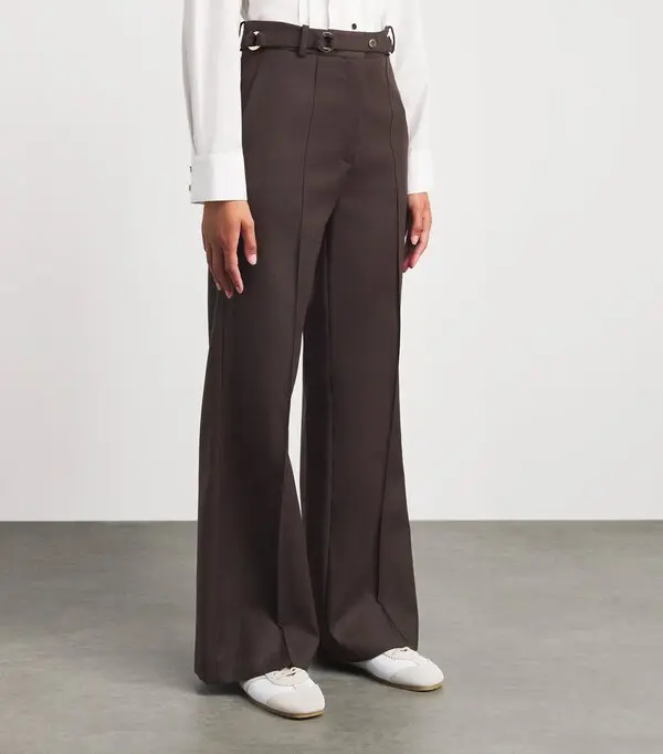 Sandro Wool-blend Ring-detail Trousers