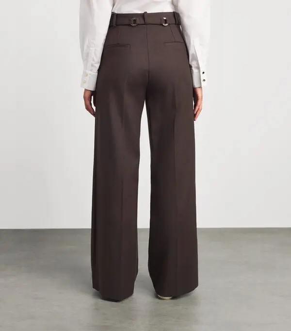 Sandro Wool-blend Ring-detail Trousers