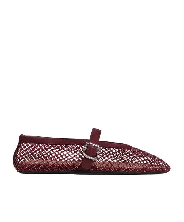 Alaïa Mesh Ballet Flats - Red