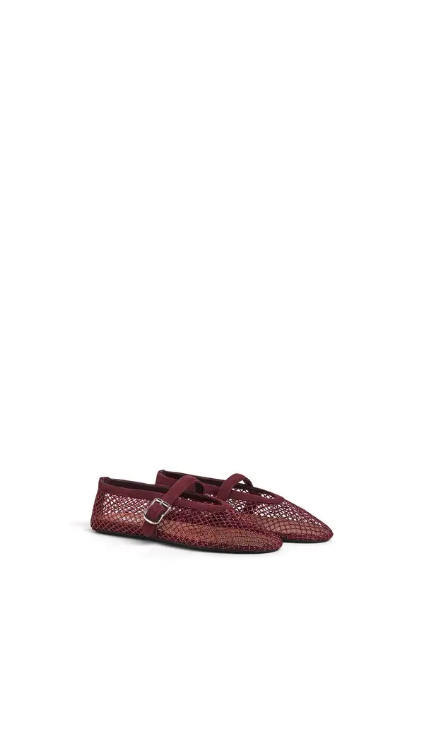 Alaïa Mesh Ballet Flats - Red