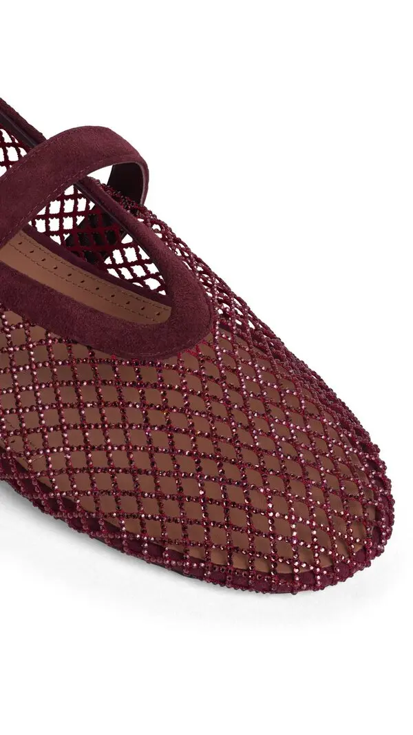 Alaïa Mesh Ballet Flats - Red