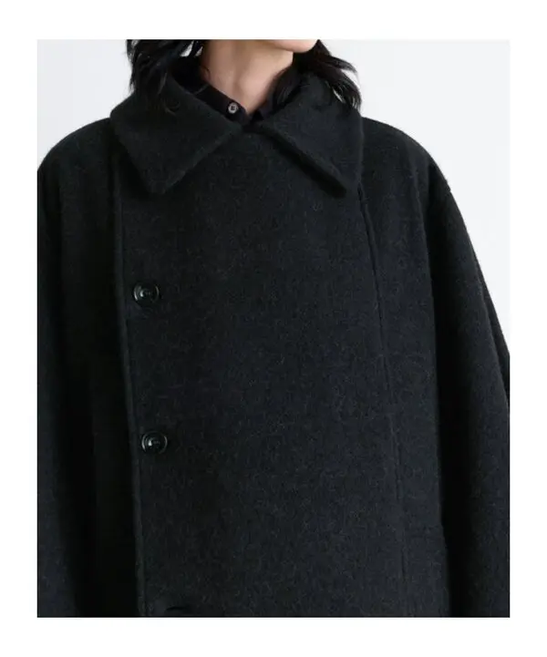 LEMAIRE Long-sleeved Belted Short Coat - Black