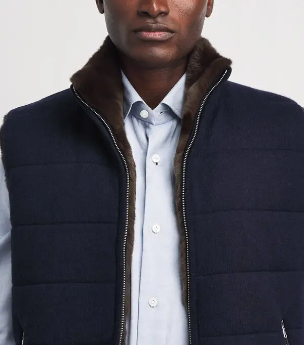 N.peal Cashmere Fur-lined Gilet