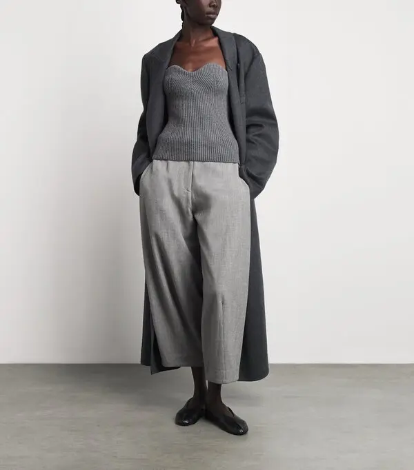 JIL SANDER Wool-blend Bustier Top