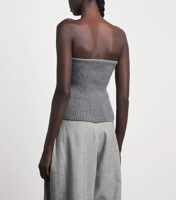 JIL SANDER Wool-blend Bustier Top