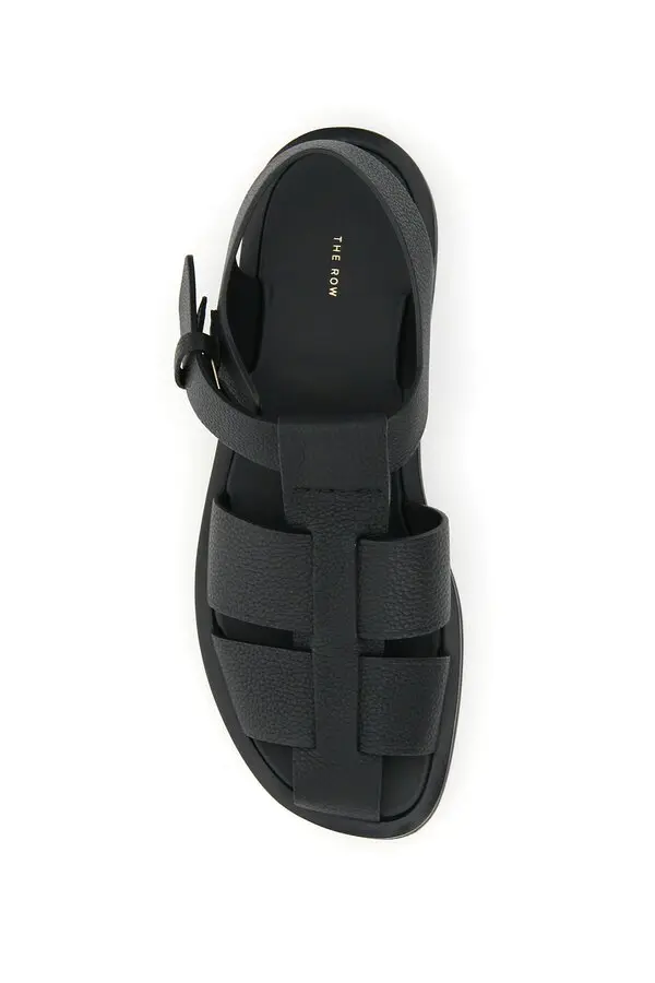 THE ROW Fisherman Strappy Sandals - Black
