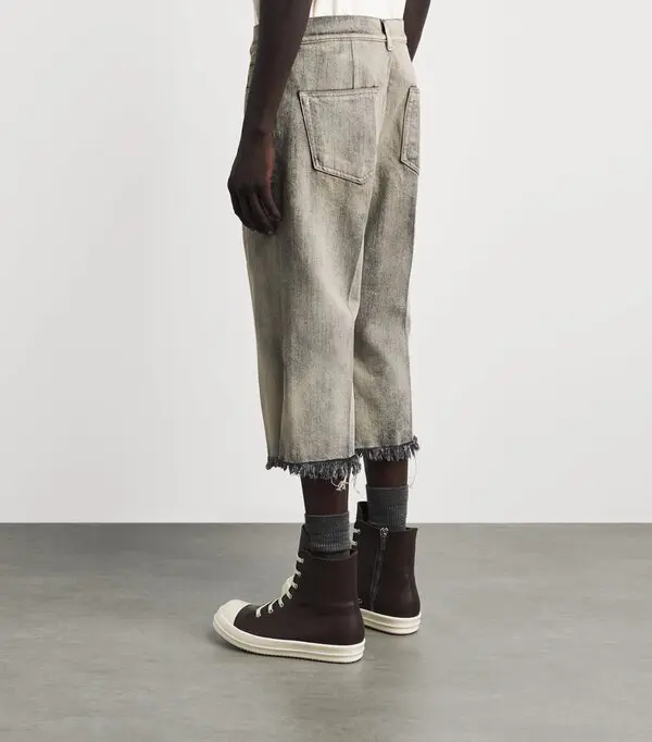 Rick Owens Bolan Cut-off Denim Shorts
