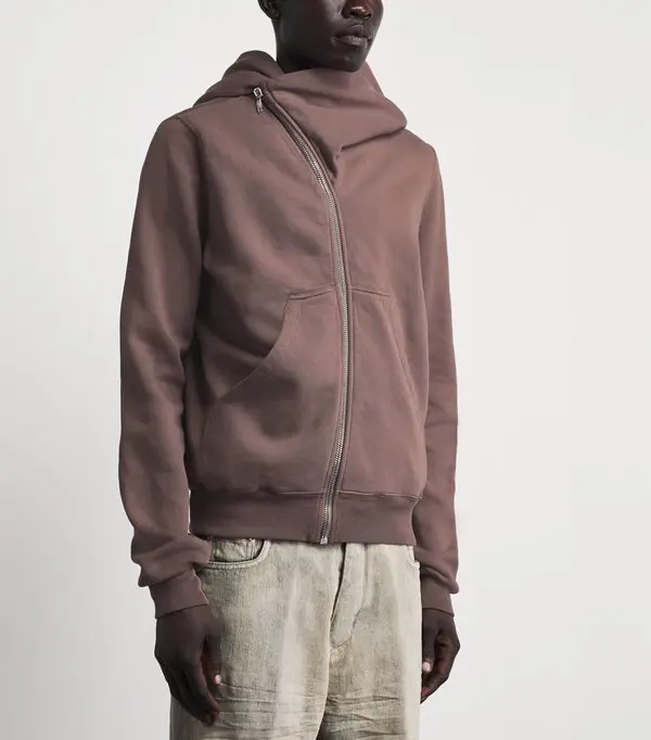 Rick Owens Asymmetric Mountain Hoodie - Purple