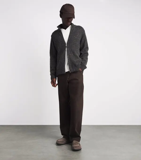 SAMSØE SAMSØE Wool-blend Sanate Zip-up Cardigan